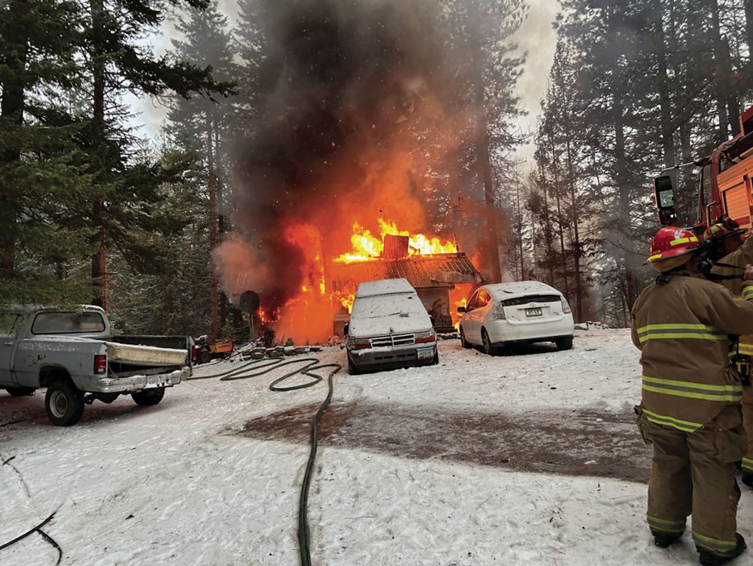 Tough road conditions for rural house fire