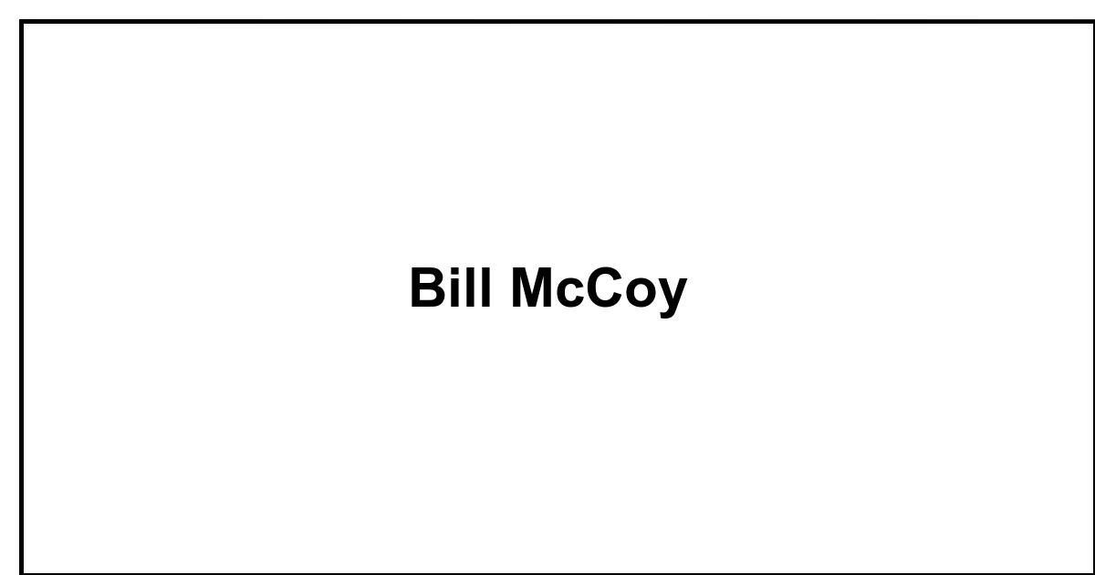 Obituary: Bill McCoy