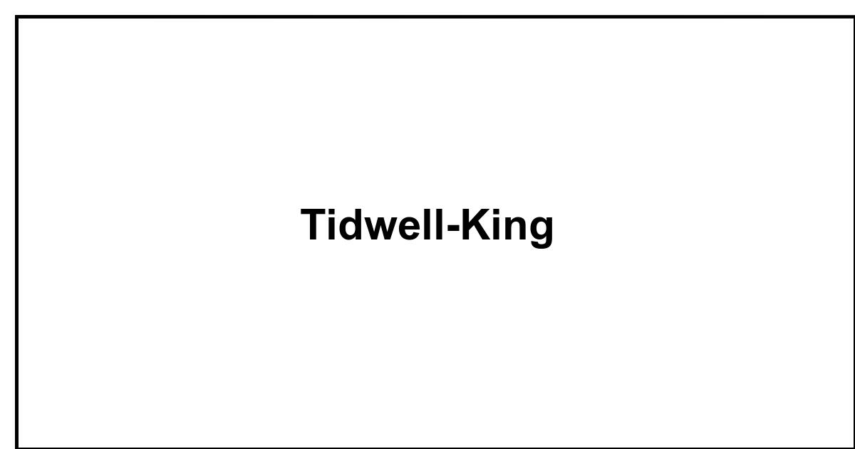 Obituary: Tidwell-King